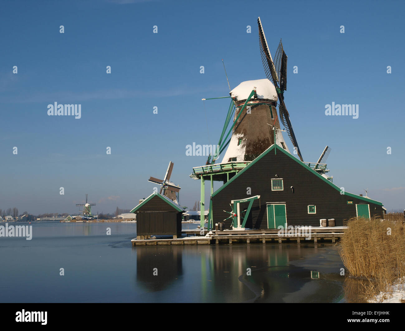 Zaanse Schans windmill museum Stock Photo - Alamy