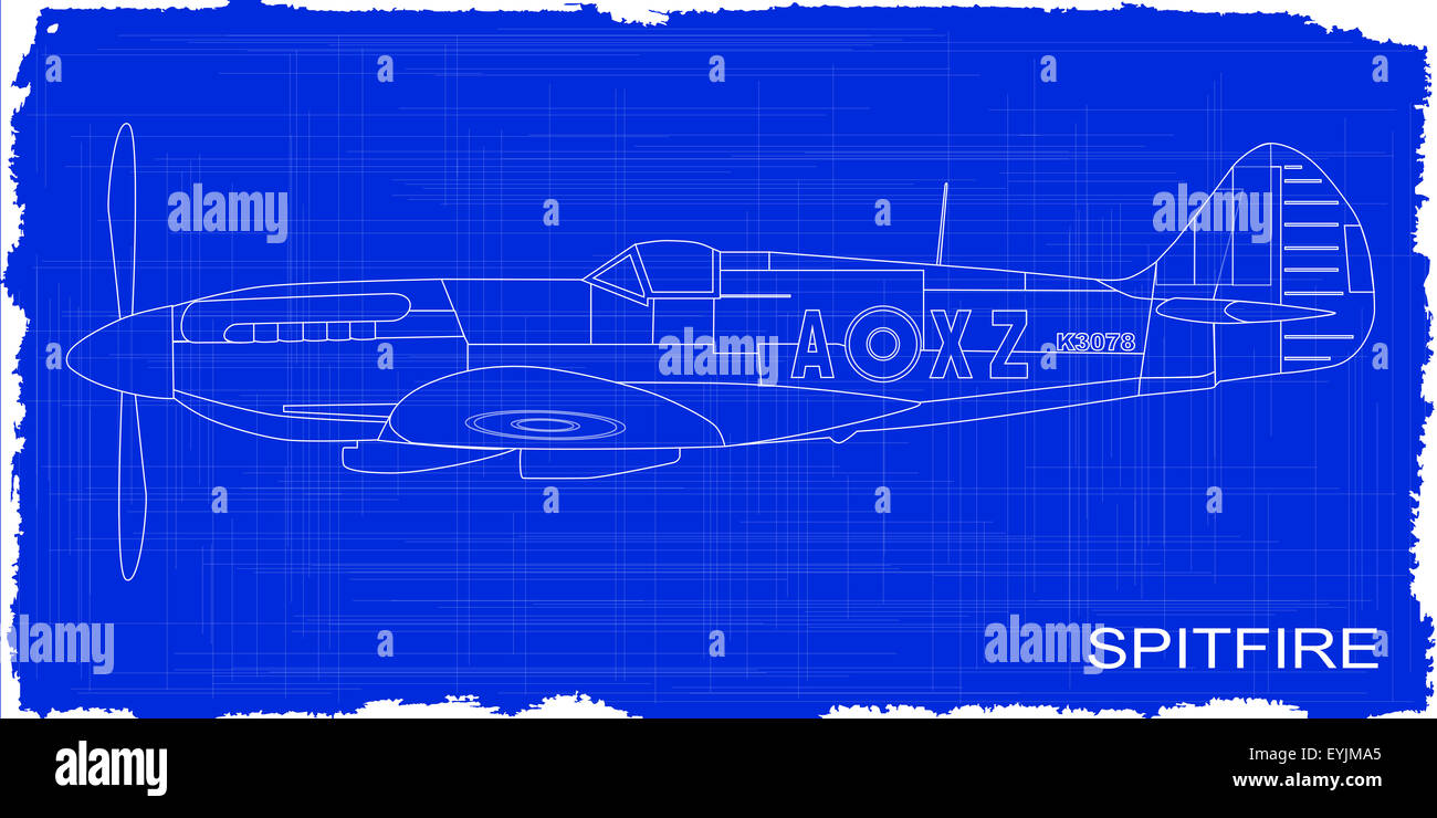 A Supermarine World War II Spitfire Mark XIV fighter plane as a ...