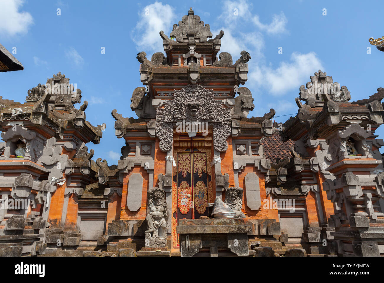 Side door at outer wall of traditional Balinese palace of Puri Agung ...