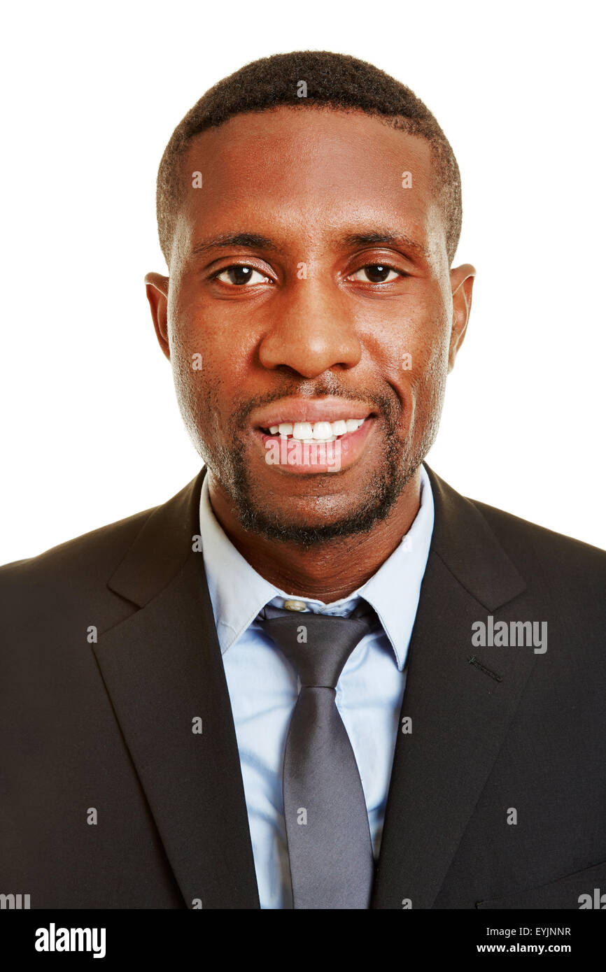 Head shot of smiling african business man Stock Photo - Alamy