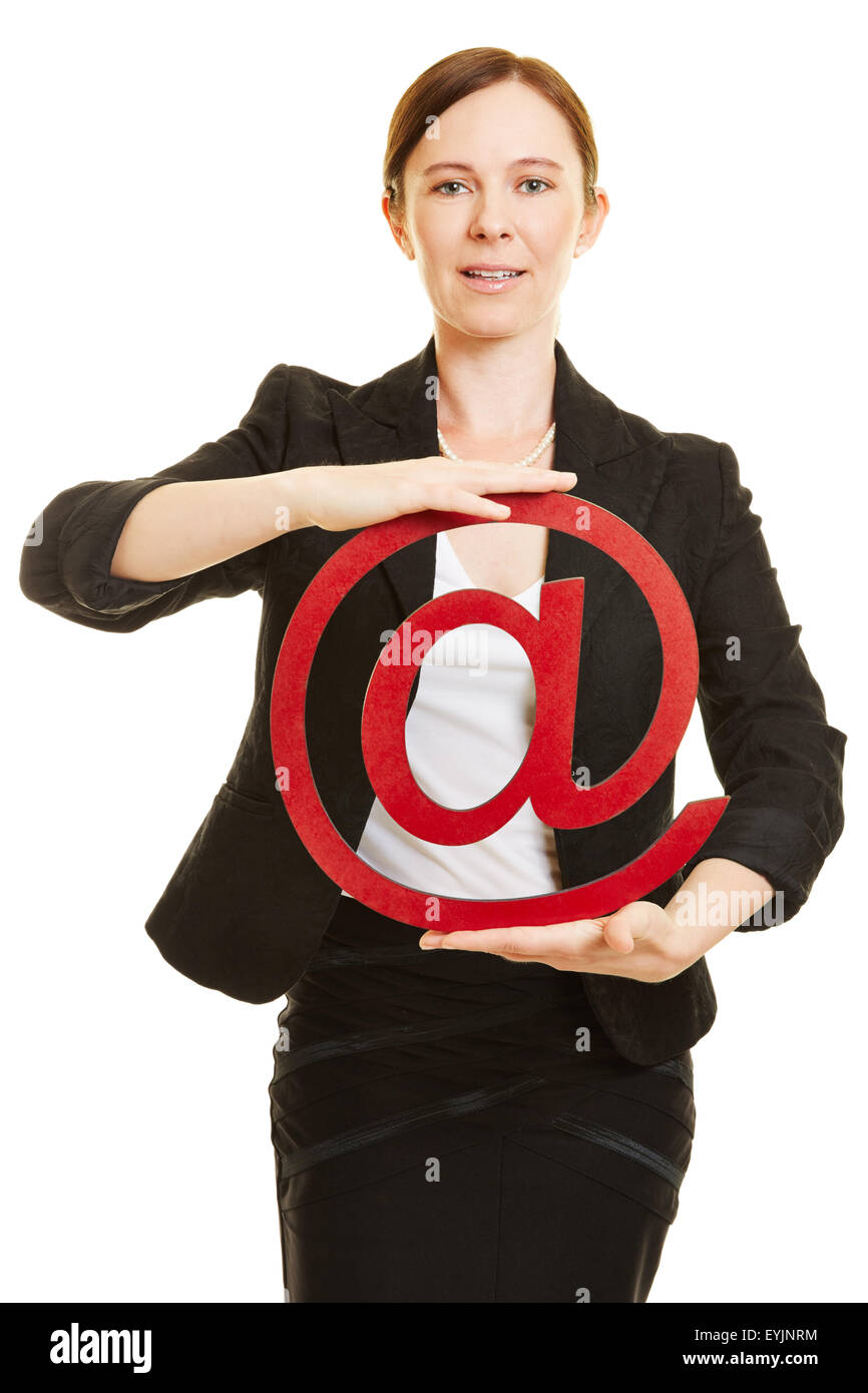 Business woman smile email hi-res stock photography and images - Alamy