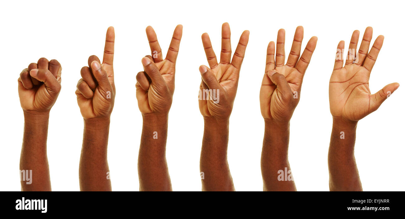 Africans hand index finger thumb hi-res stock photography and images ...