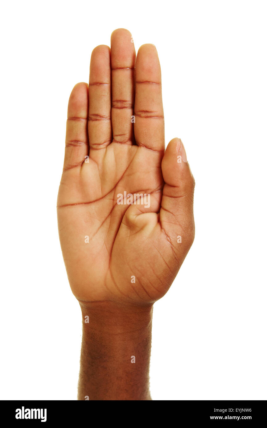 Open palm of an hand of african man Stock Photo - Alamy