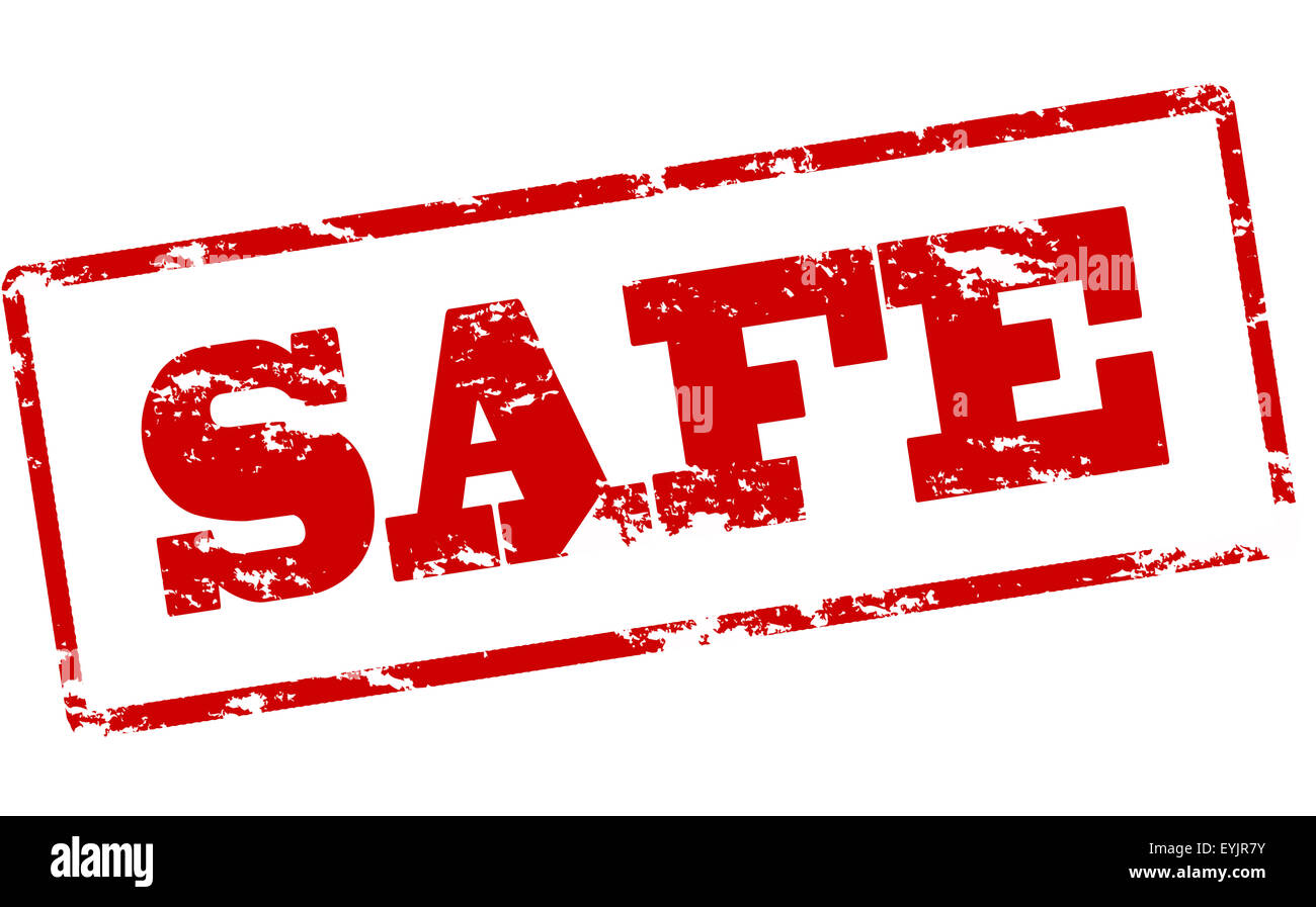 Rubber stamp with word safe inside, vector illustration Stock Photo - Alamy