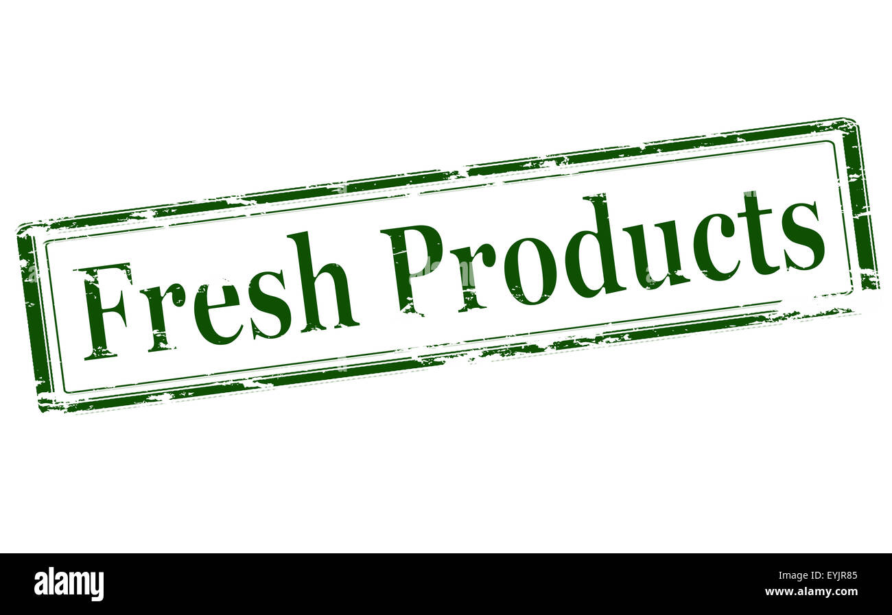 Rubber stamp with text fresh products inside, vector illustration Stock ...