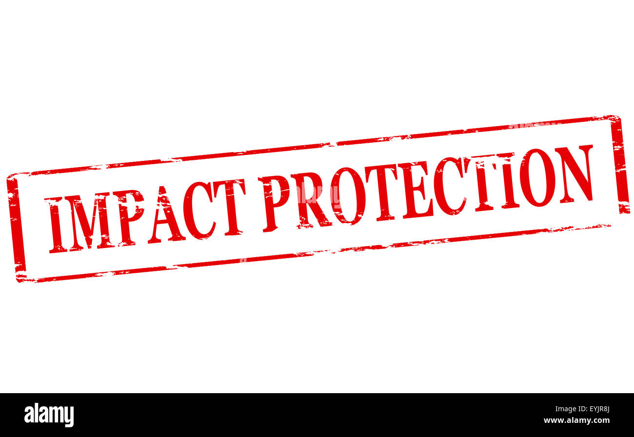 Rubber stamp with text impact protection inside, vector illustration ...