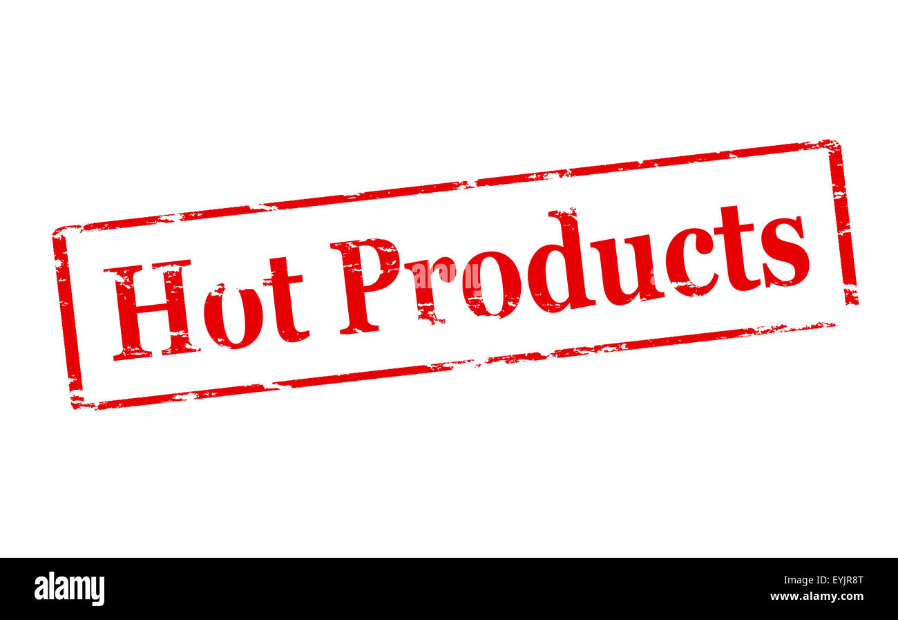 Rubber stamp with text hot products inside, vector illustration Stock ...