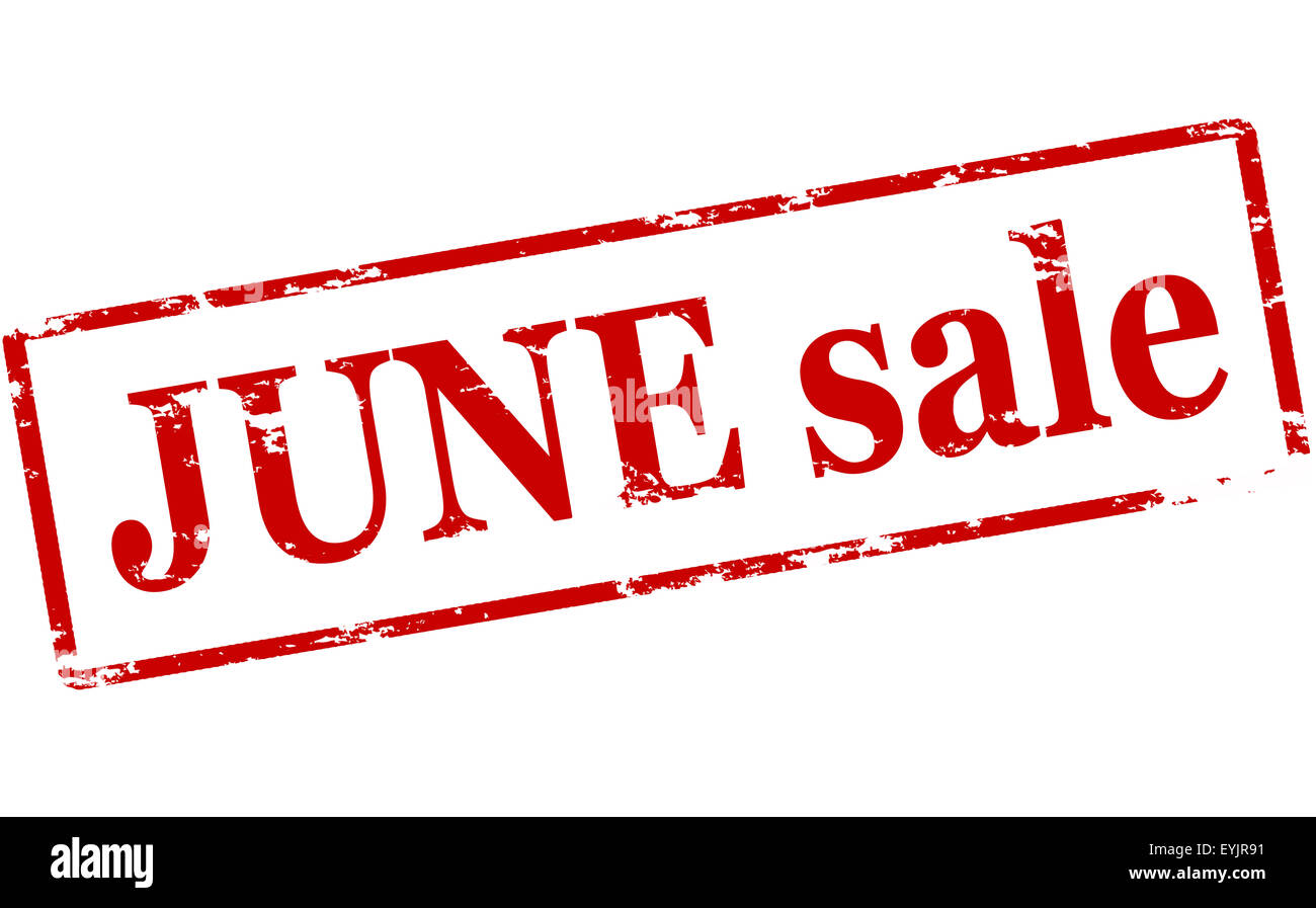 Rubber stamp with text June sale inside, vector illustration Stock ...