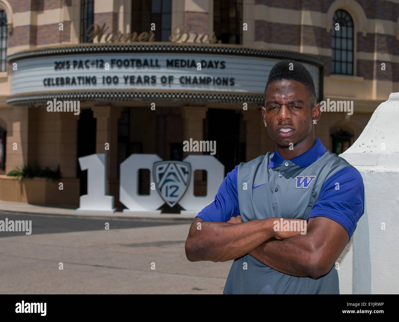 Burbank, CA. 30th July, 2015. Washington Huskies running back Deontae ...