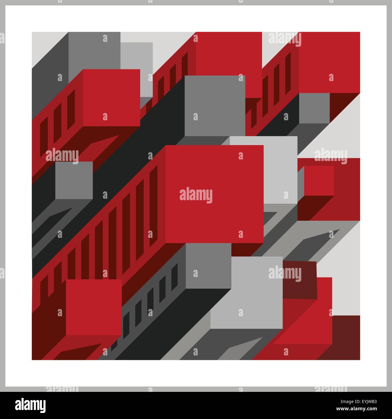 Vector icon with 3D cube buildings for business identity design Stock ...