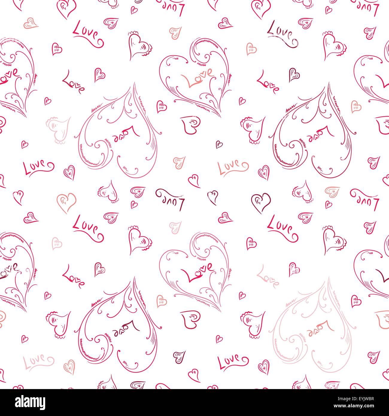 Hand-painted heart pattern Stock Vector Image & Art - Alamy