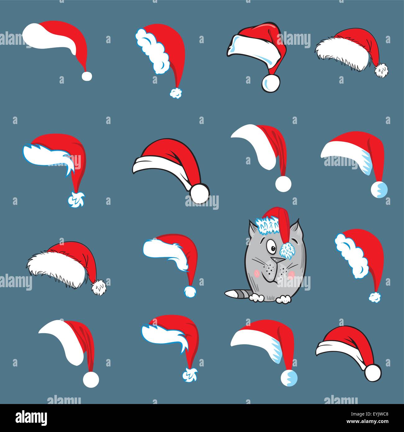 Red cat in santa claus Stock Vector Images - Alamy