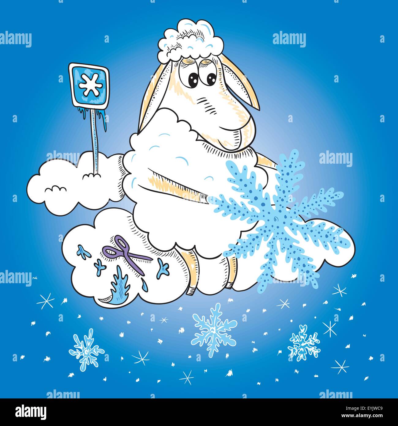 Cute cartoon sheep sitting hi-res stock photography and images - Alamy