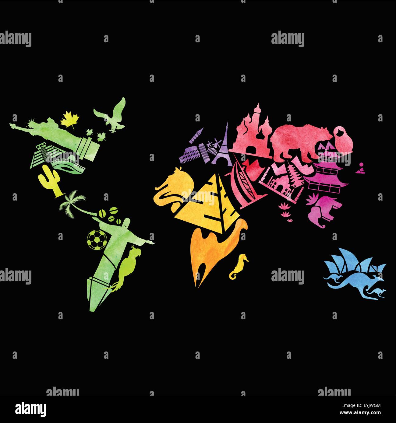 Watercolor vector map Stock Vector Image & Art - Alamy