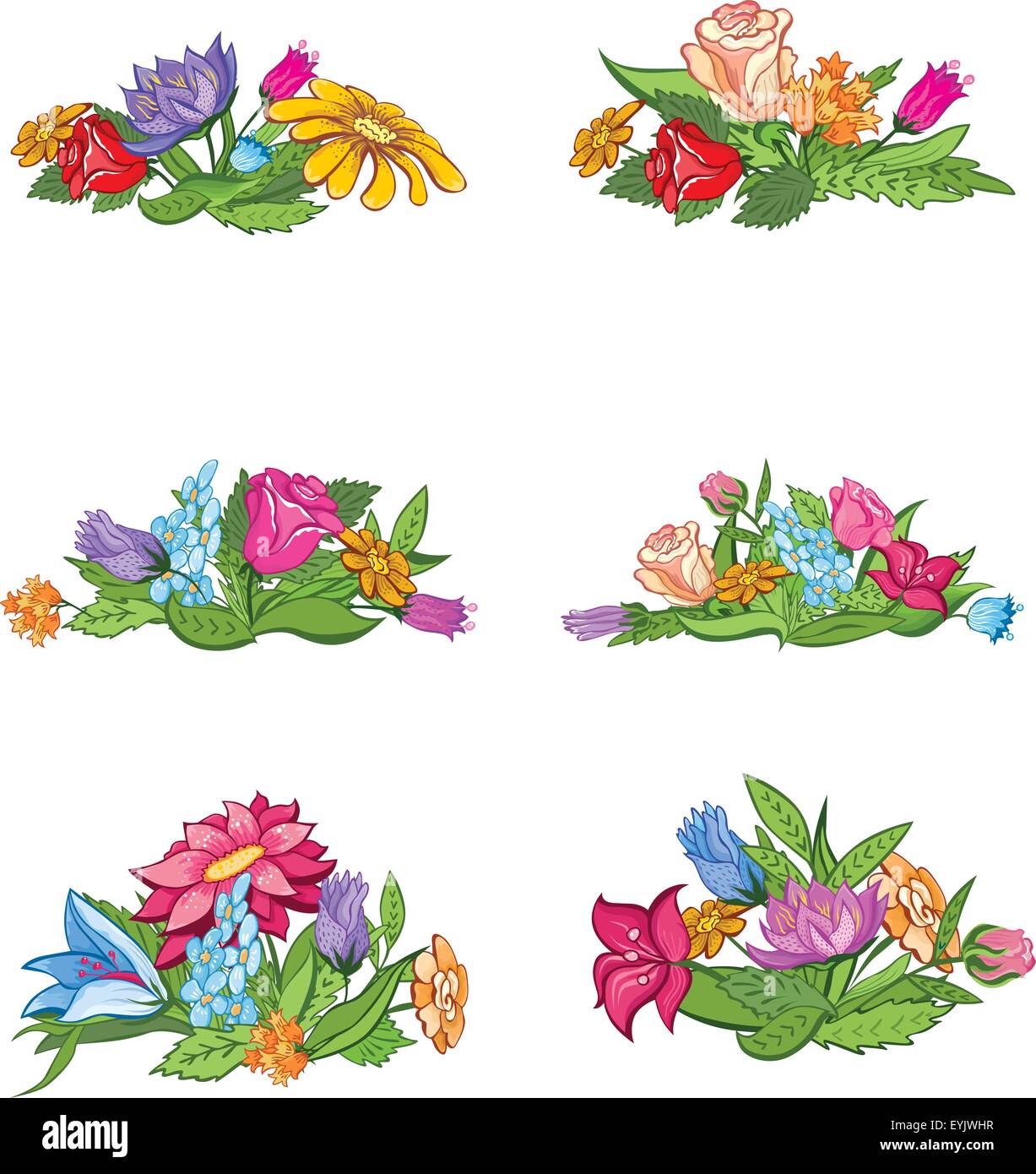 Set of flower vignettes Stock Vector Image & Art - Alamy