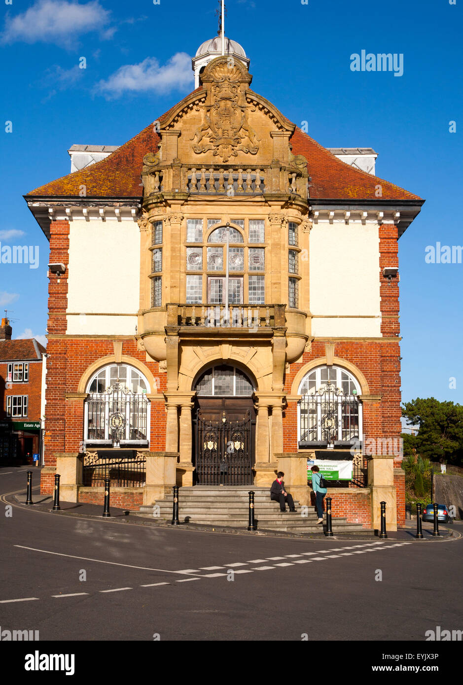Historic Town Hall in High Street, Marlborough, Wiltshire, England, UK ...