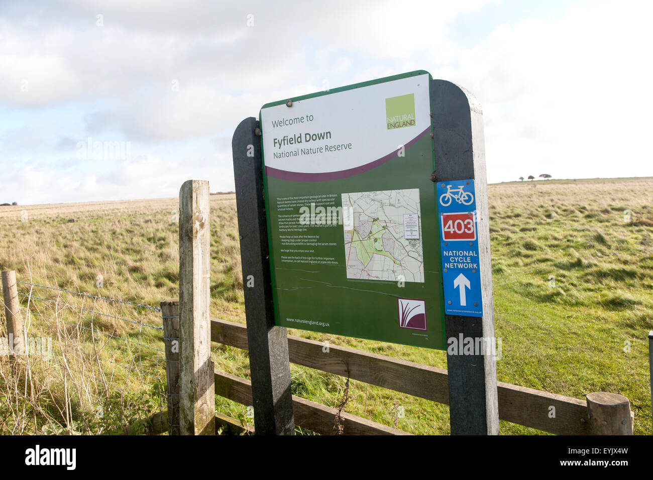 Fyfield down national nature reserve sign hi-res stock photography and ...