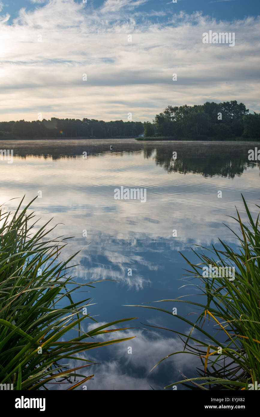 Calf Heath reservoir at dawn cannock staffordshire uk Stock Photo - Alamy