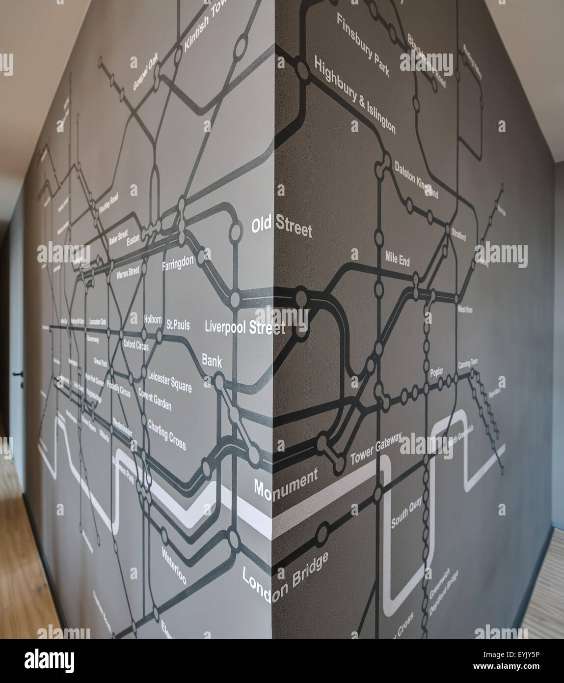 London wall map hi-res stock photography and images - Alamy