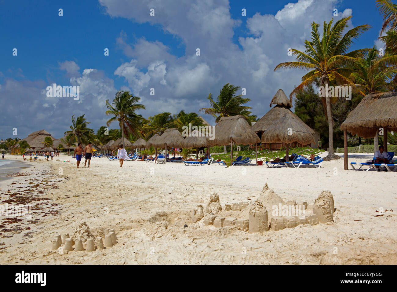 America, Mexico, Quintana Roo state, Riviera Maya, Akumal beach Stock ...