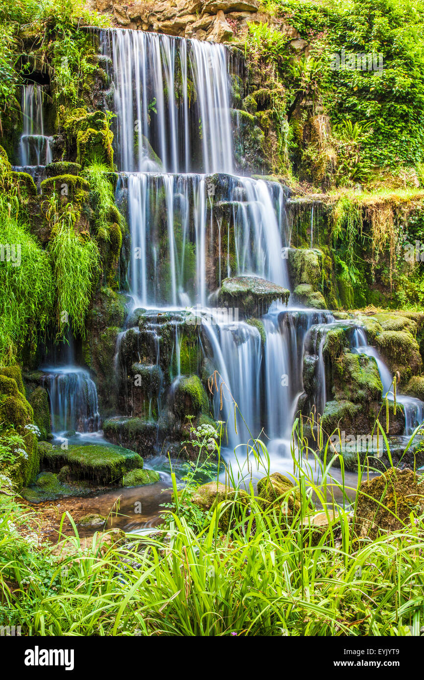 The waterfall known as the Cascade on the Bowood Estate in Wiltshire in ...
