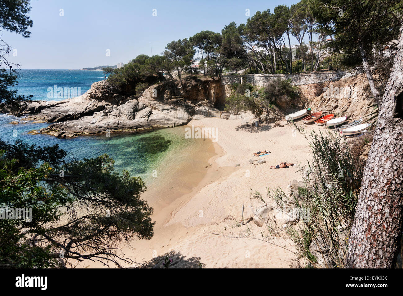 Sa Cova beach, Platja d'Aro Stock Photo - Alamy