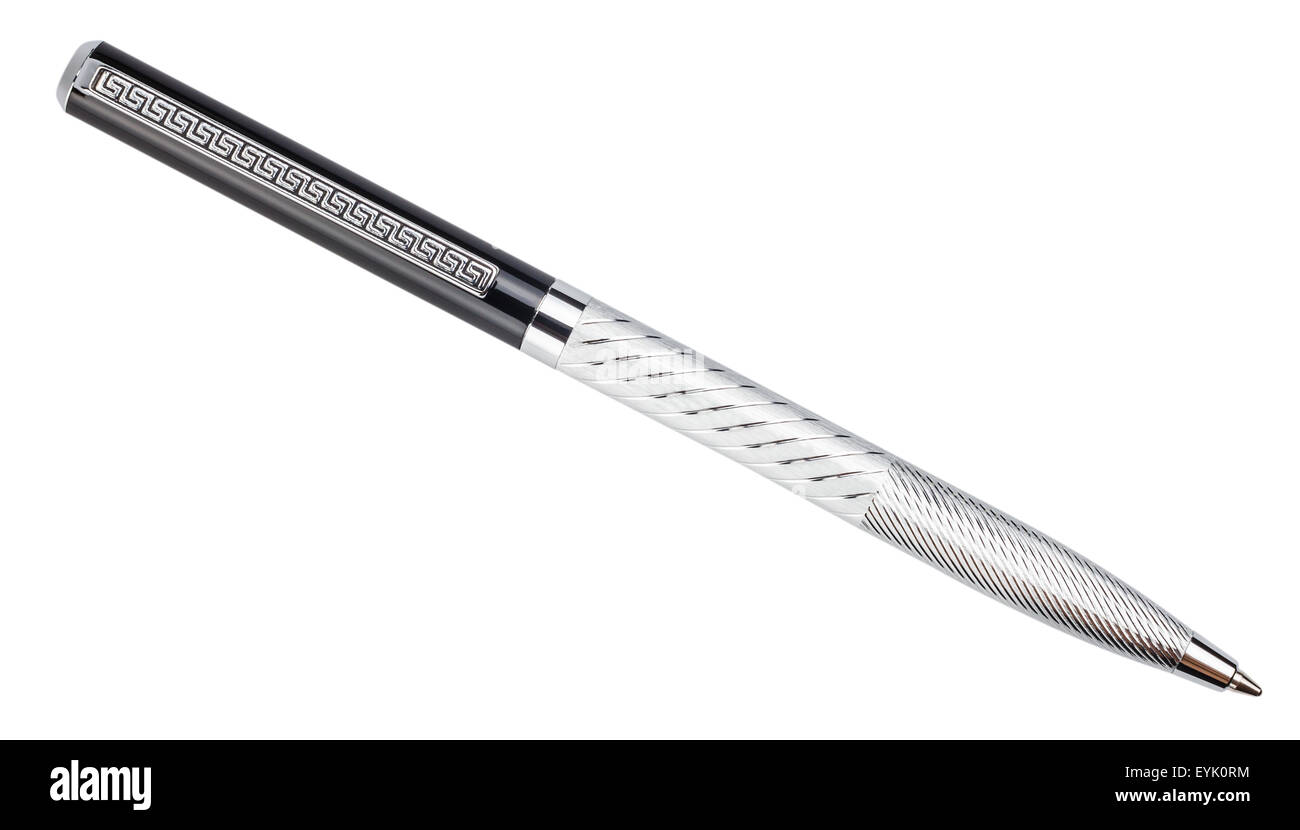 the Silver pen isolated on white background Stock Photo - Alamy