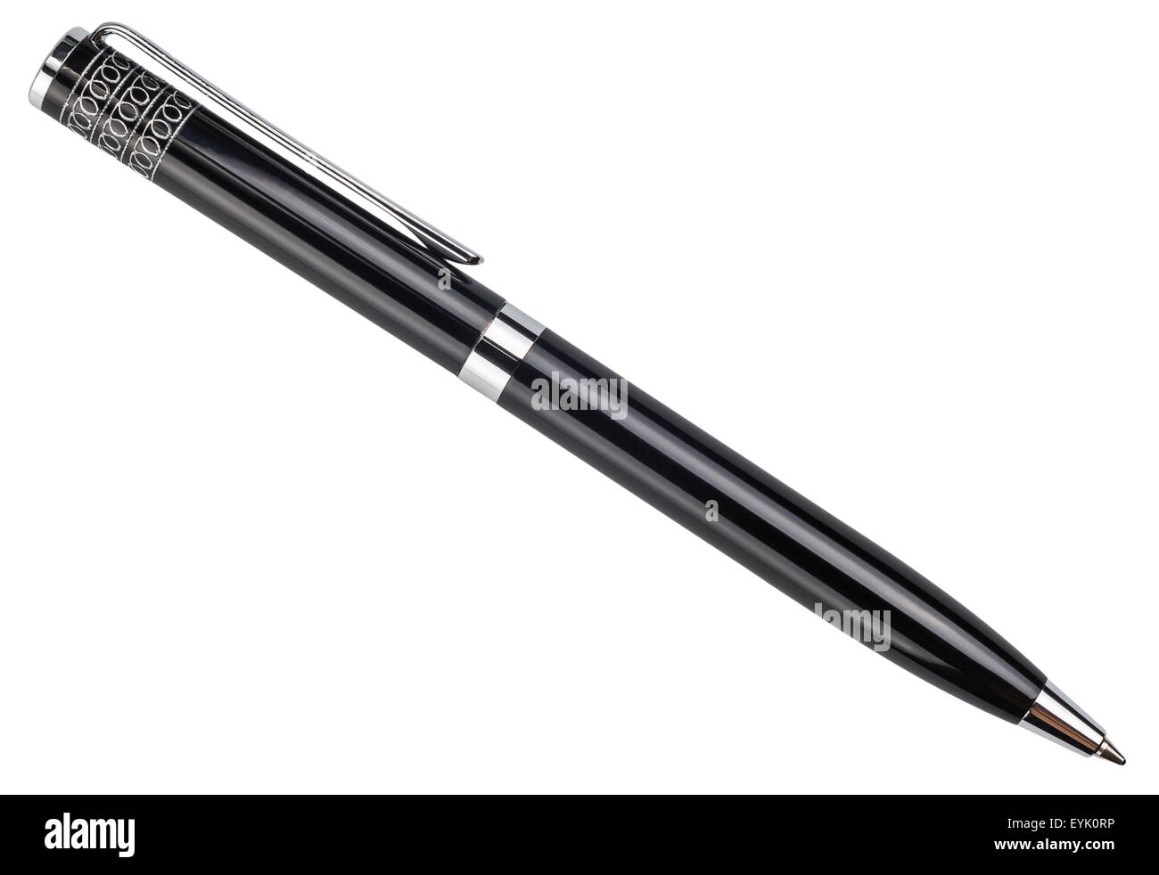 the black ballpoint isolated on white background Stock Photo - Alamy
