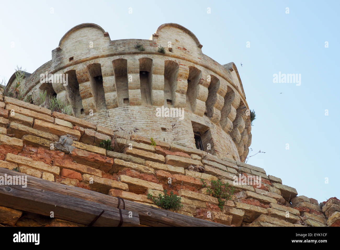 Medieval brick tower Stock Photo - Alamy