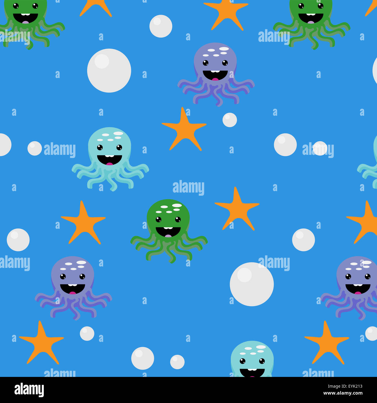 Underwater seamless pattern. Sea animal, nature ocean, marine water ...