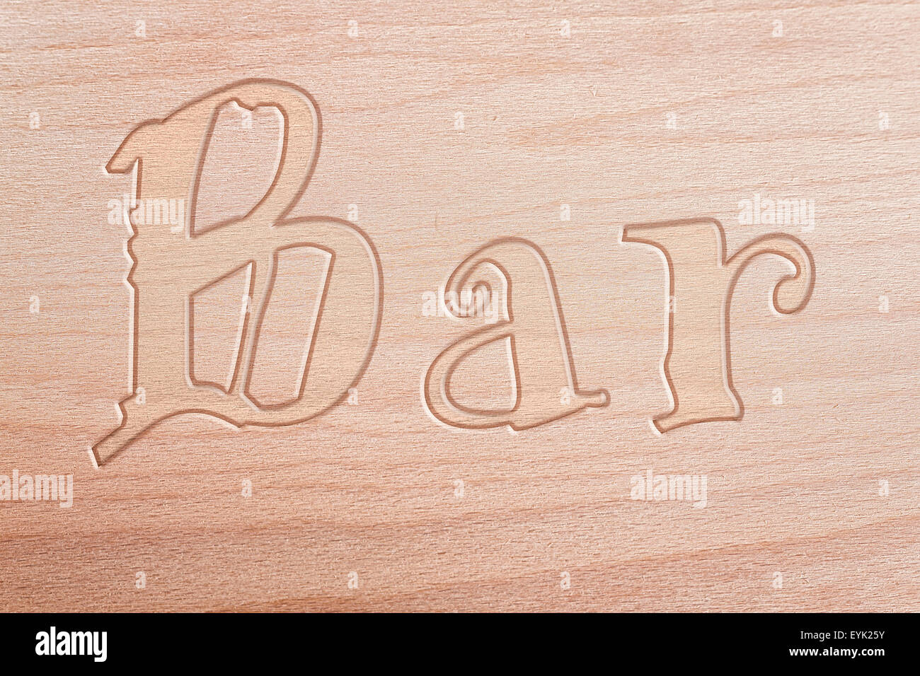 bar signboard written on wood Stock Photo - Alamy
