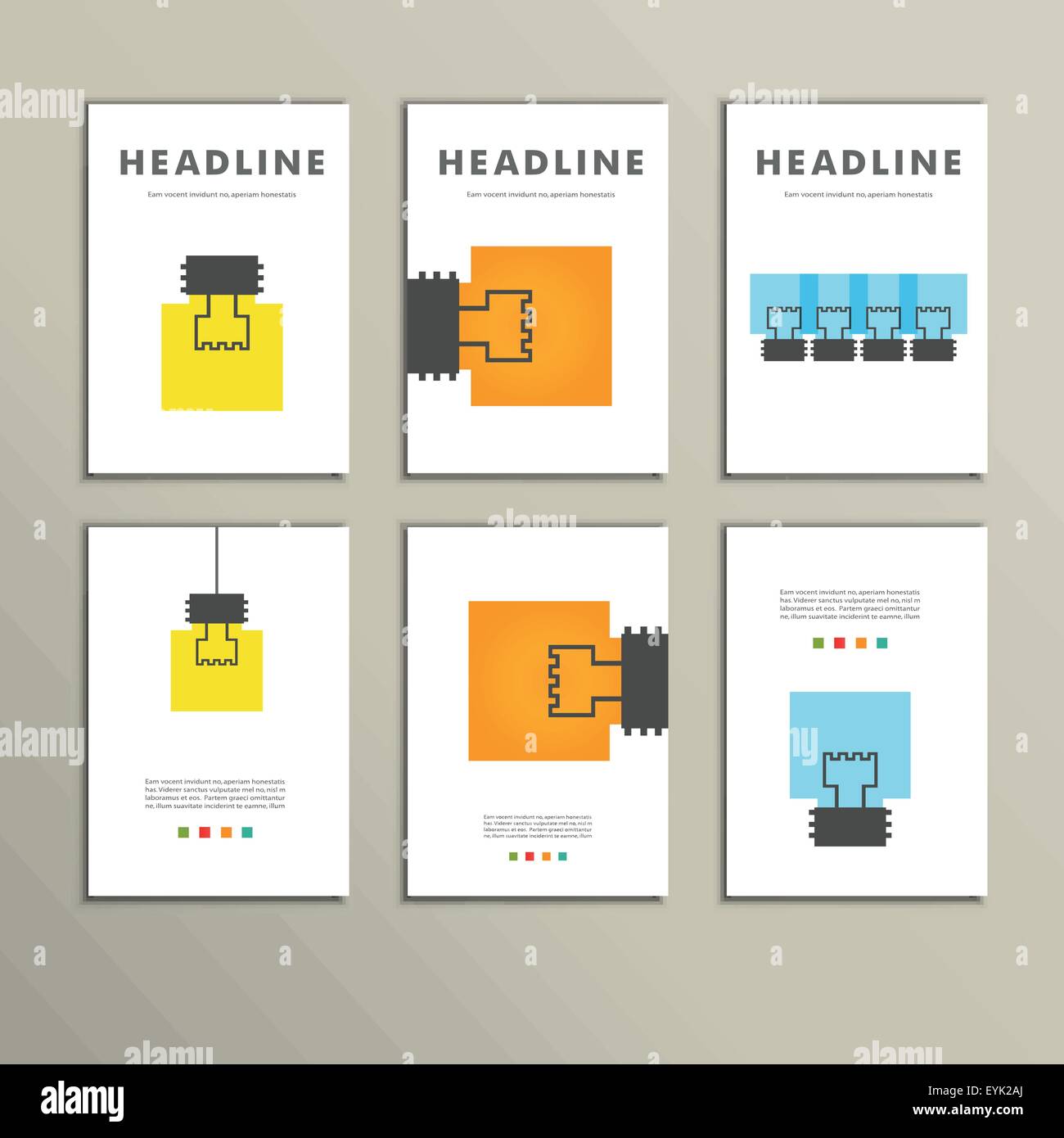 Six vector line patterns brochures with lights Stock Vector Image & Art ...