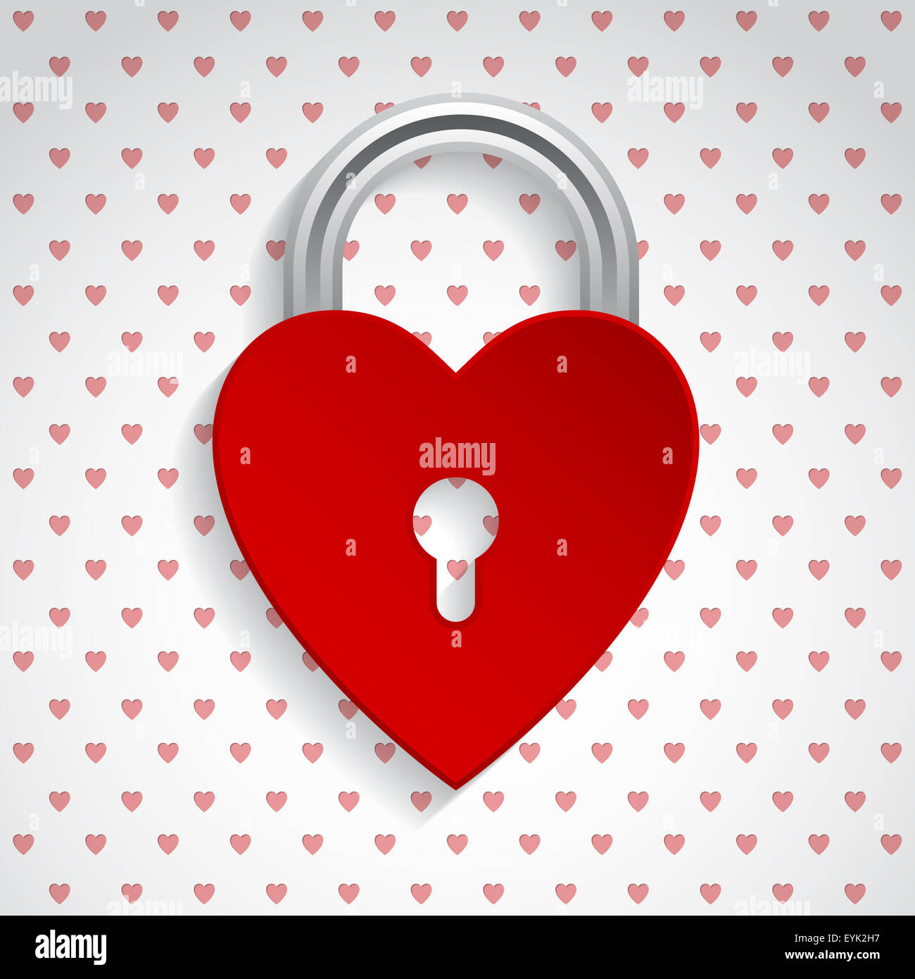 Cool valentine background design with red heart shaped padlock Stock ...