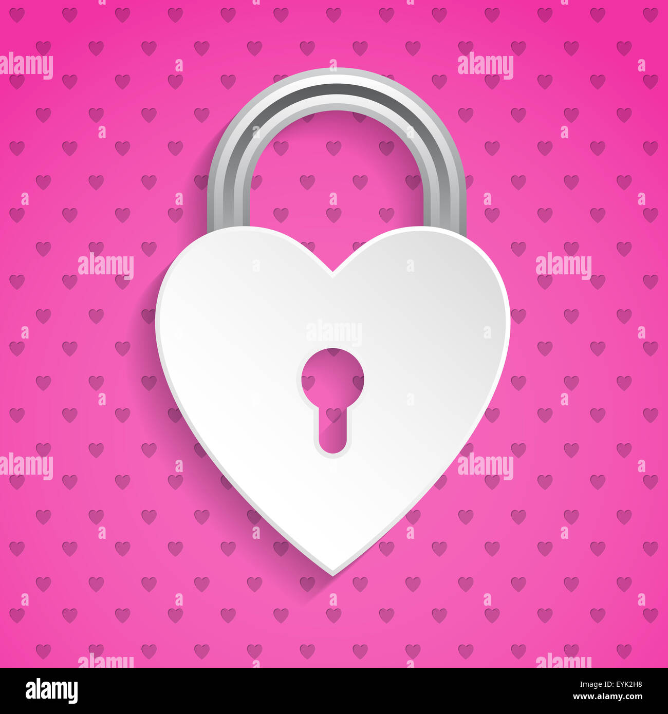 Cool valentine background design with white heart shaped padlock Stock ...