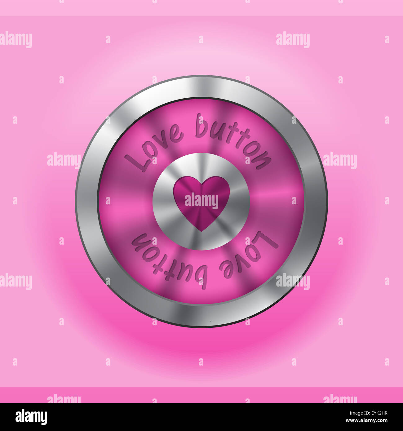 Pink love button design on light pink background Stock Photo - Alamy