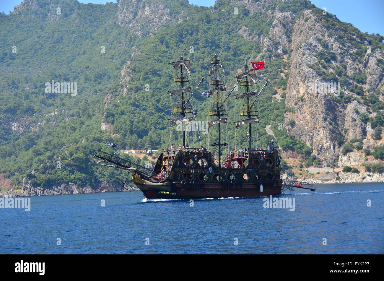 Large Pirate Boat that takes tourists on daily all inclusive boat trips ...