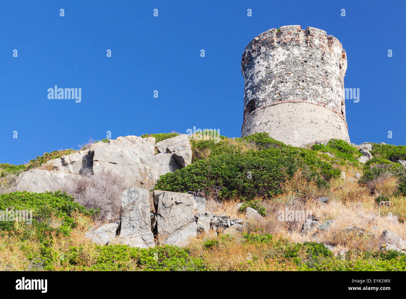 Tour Parata. Ancient Genoese tower near Ajaccio, Corsica, France Stock ...