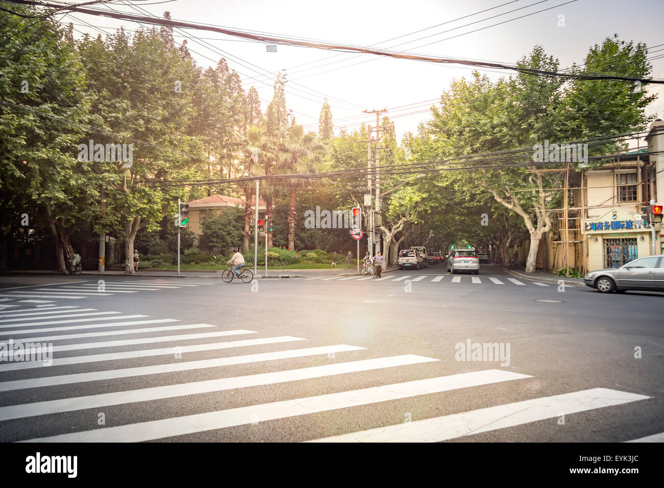 Street scene, intersection of an alley road in fench consession ...