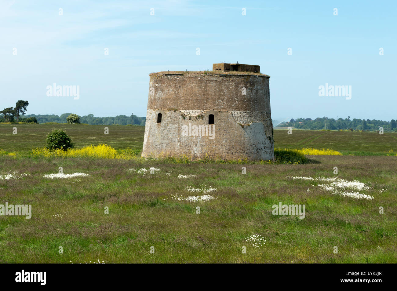Martello Tower with WW2 concrete pillbox built on top, Shingle Street ...