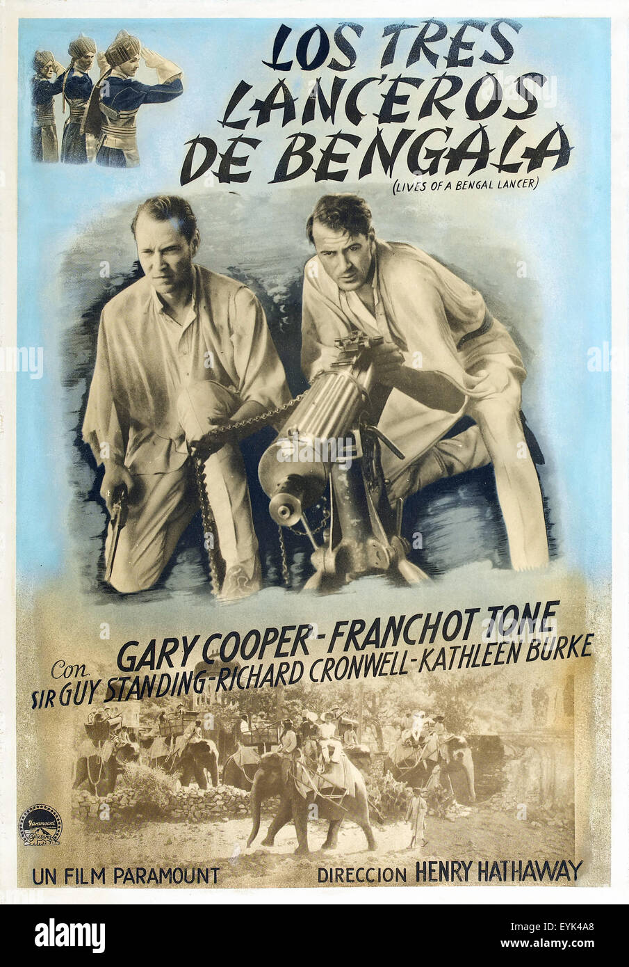 The Lives of a Bengal Lancer - Movie Poster Stock Photo - Alamy