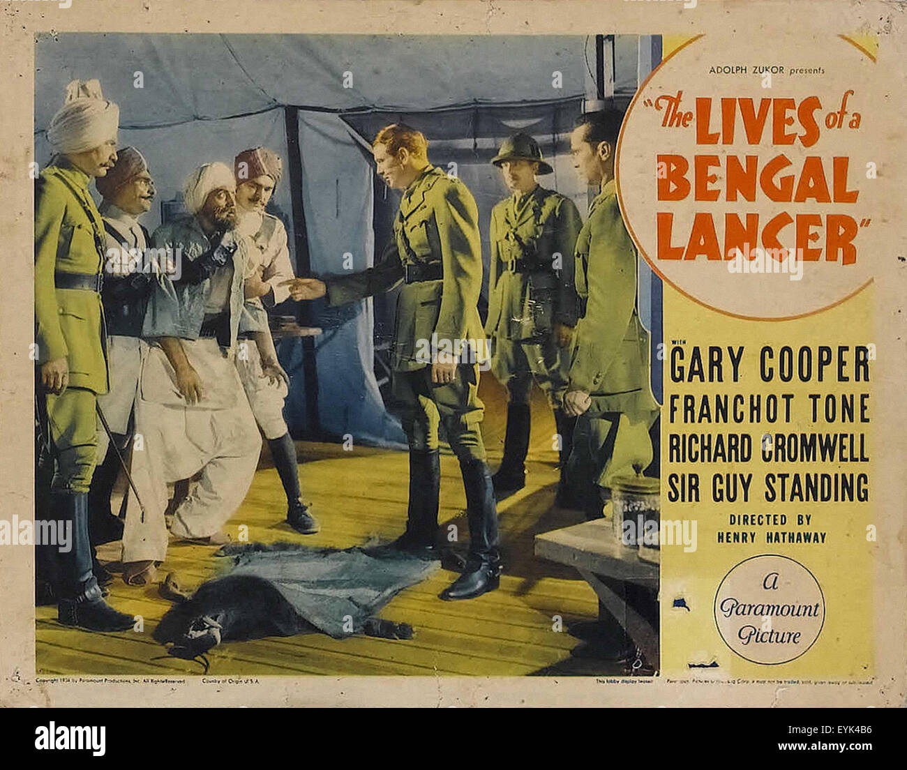 The Lives of a Bengal Lancer - Movie Poster Stock Photo - Alamy
