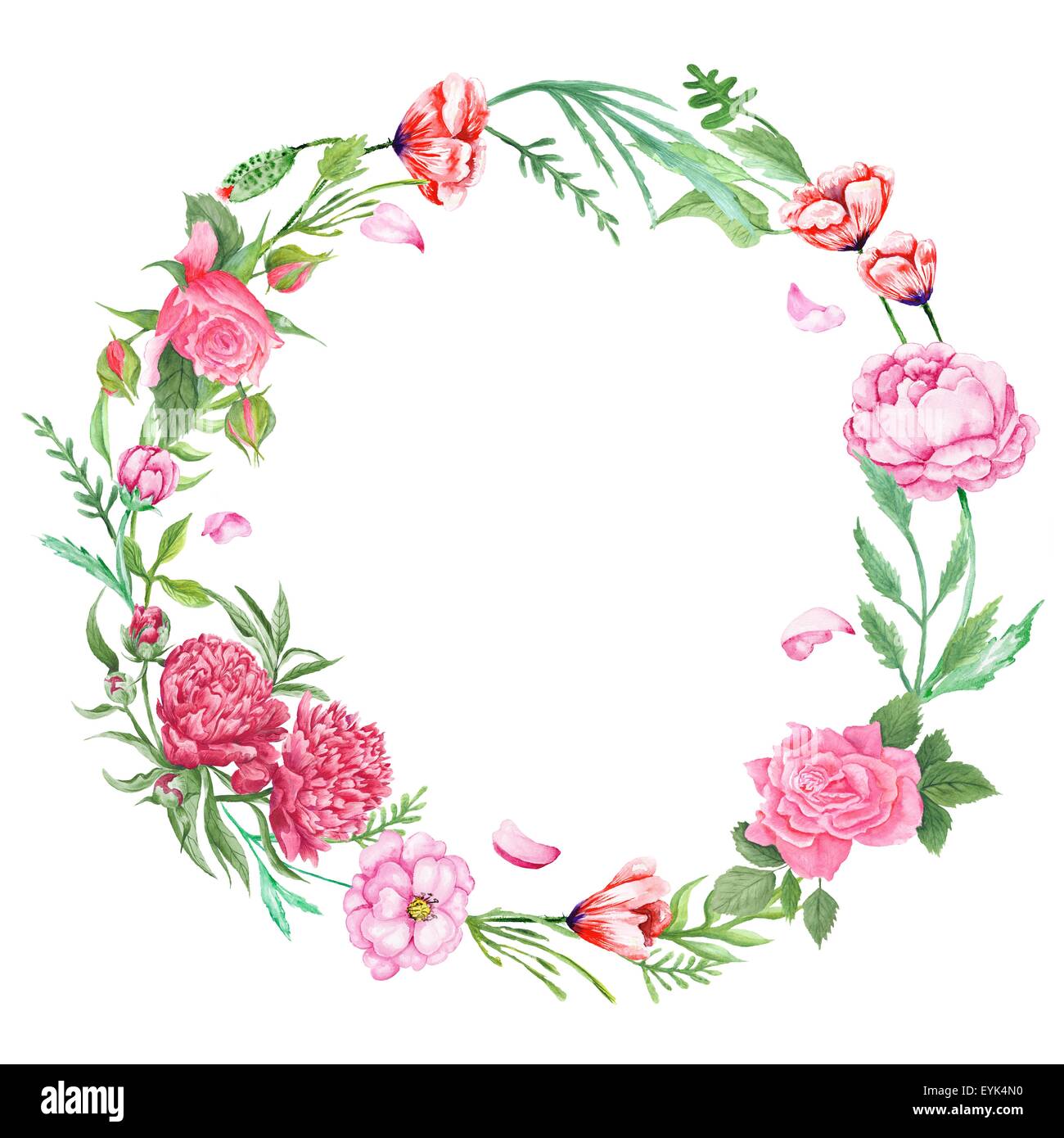 Watercolor round frame hi-res stock photography and images - Alamy