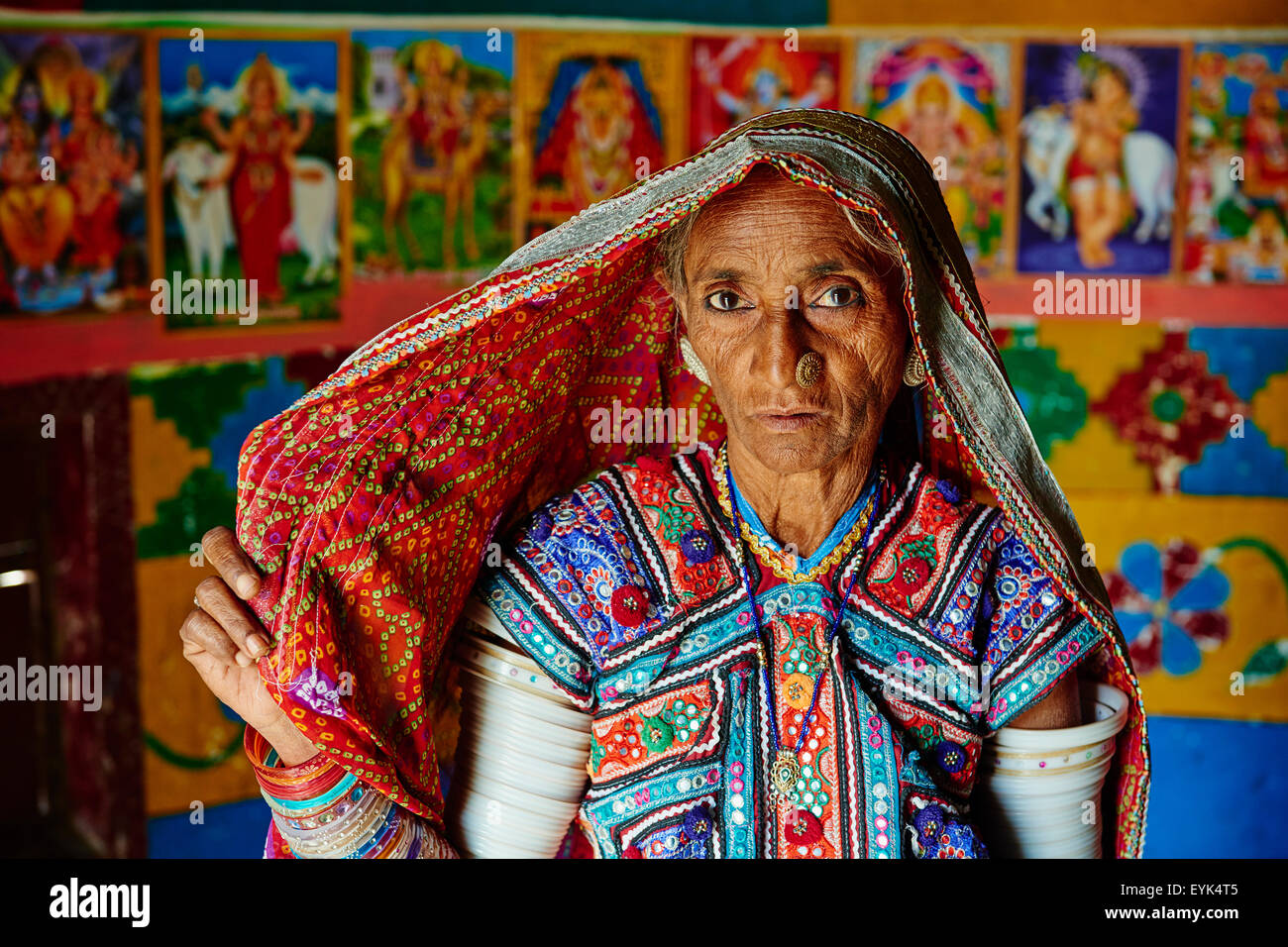 India, Gujarat, Kutch, Ludia village, Harijan ethnic group Stock Photo ...
