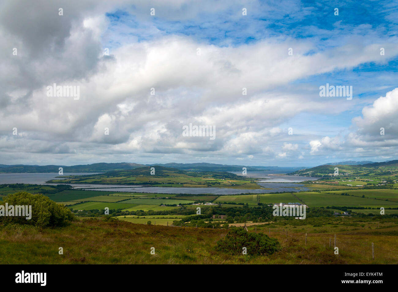 Lough Swilly, Inch Island (centre) and Inishowen Peninsula, County ...