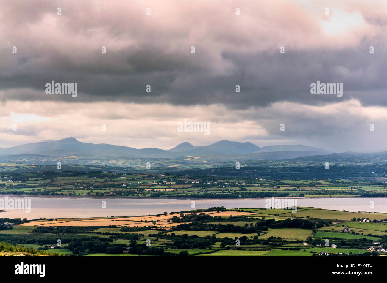 Lough Swilly (foreground) and landscape of County Donegal, Ireland ...