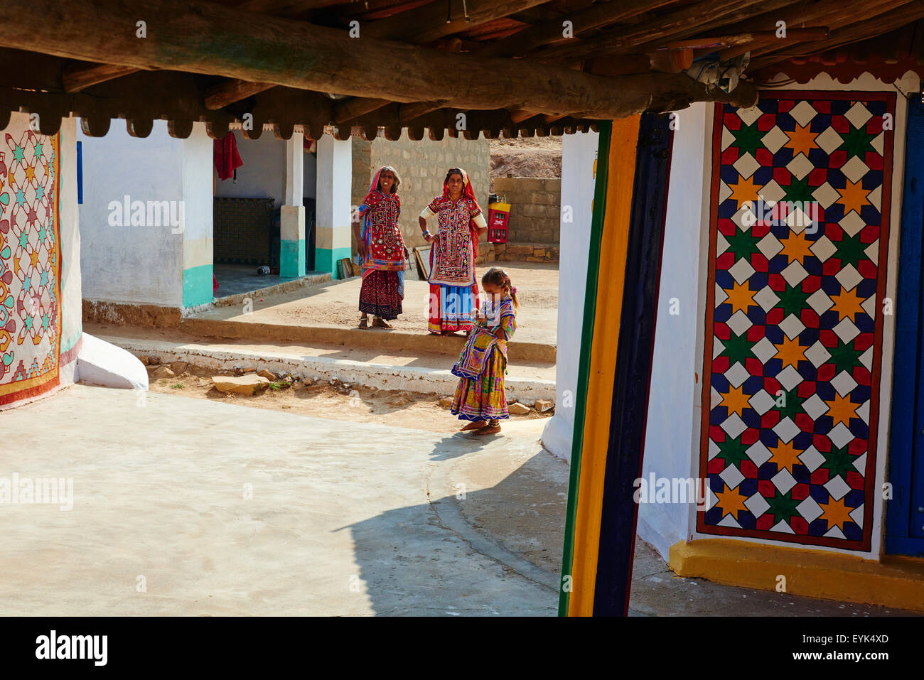 India, Gujarat, Kutch, Hodka village, Harijan ethnic group Stock Photo ...