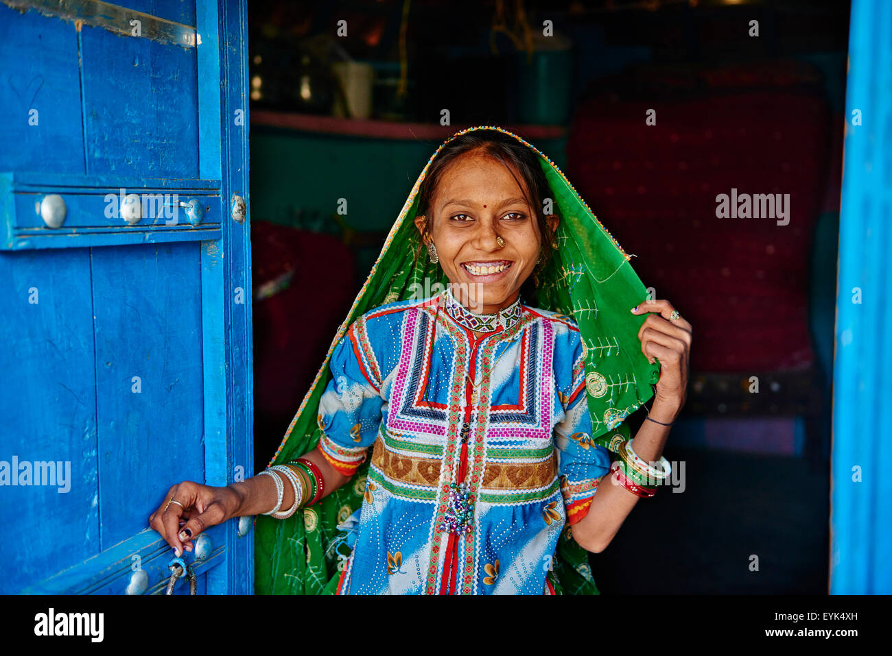 India, Gujarat, Kutch, Hodka village, Harijan ethnic group Stock Photo ...