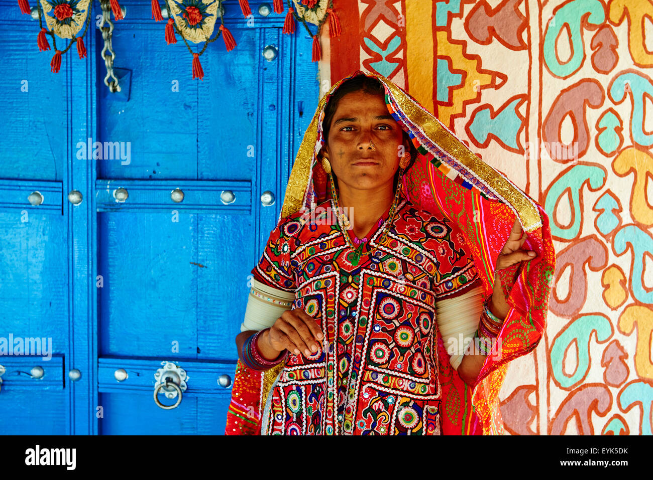India, Gujarat, Kutch, Hodka village, Harijan ethnic group Stock Photo ...
