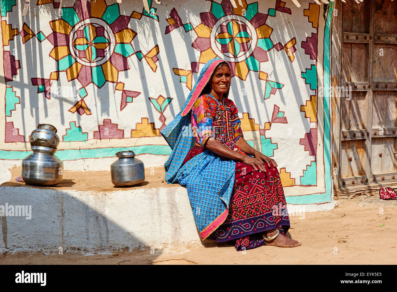India, Gujarat, Kutch, Hodka village, Harijan ethnic group Stock Photo ...