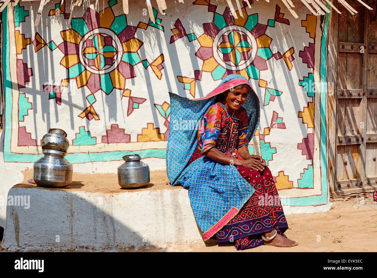 India, Gujarat, Kutch, Hodka village, Harijan ethnic group Stock Photo ...